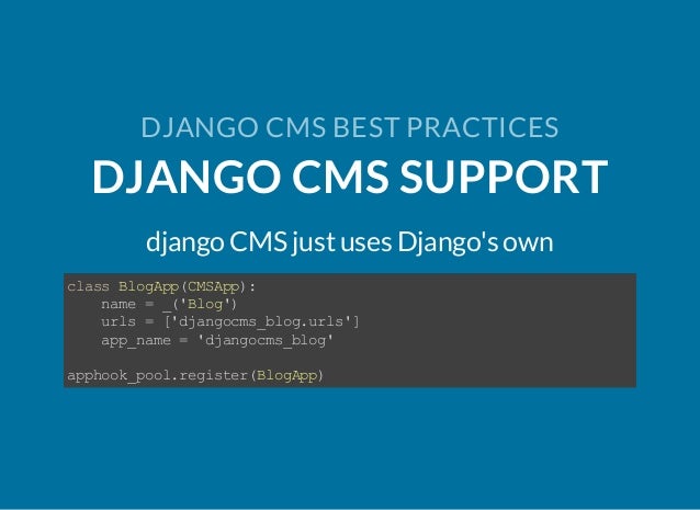 Django cms best practices