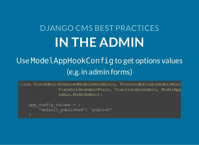 Django cms best practices