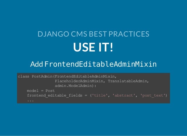 Django cms best practices