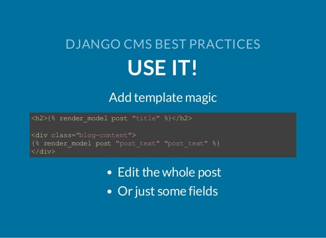 Django cms best practices