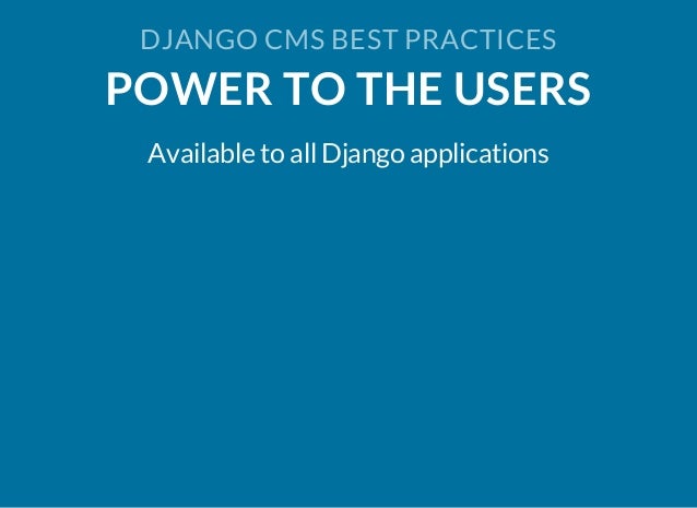 Django cms best practices