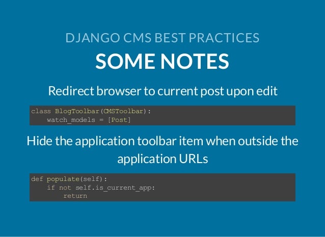 Django cms best practices