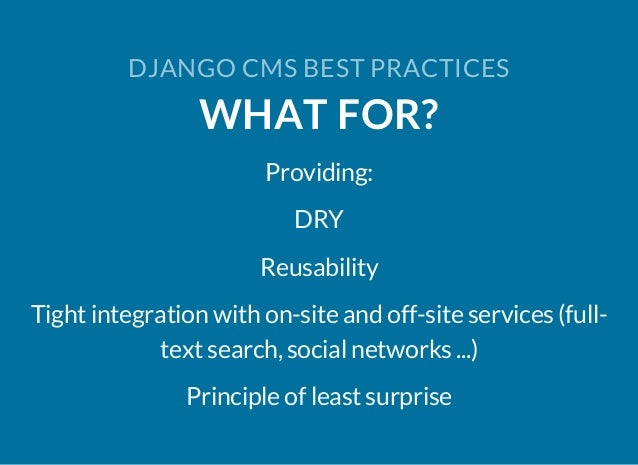 Django cms best practices