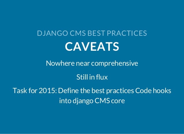 Django cms best practices
