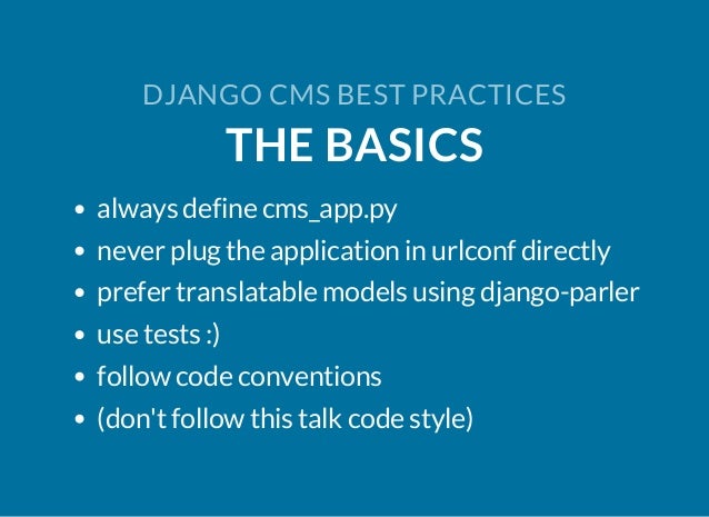 Django cms best practices