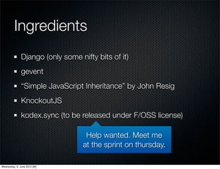 Djangocon Europe 2012 - Sync-Models | PPT
