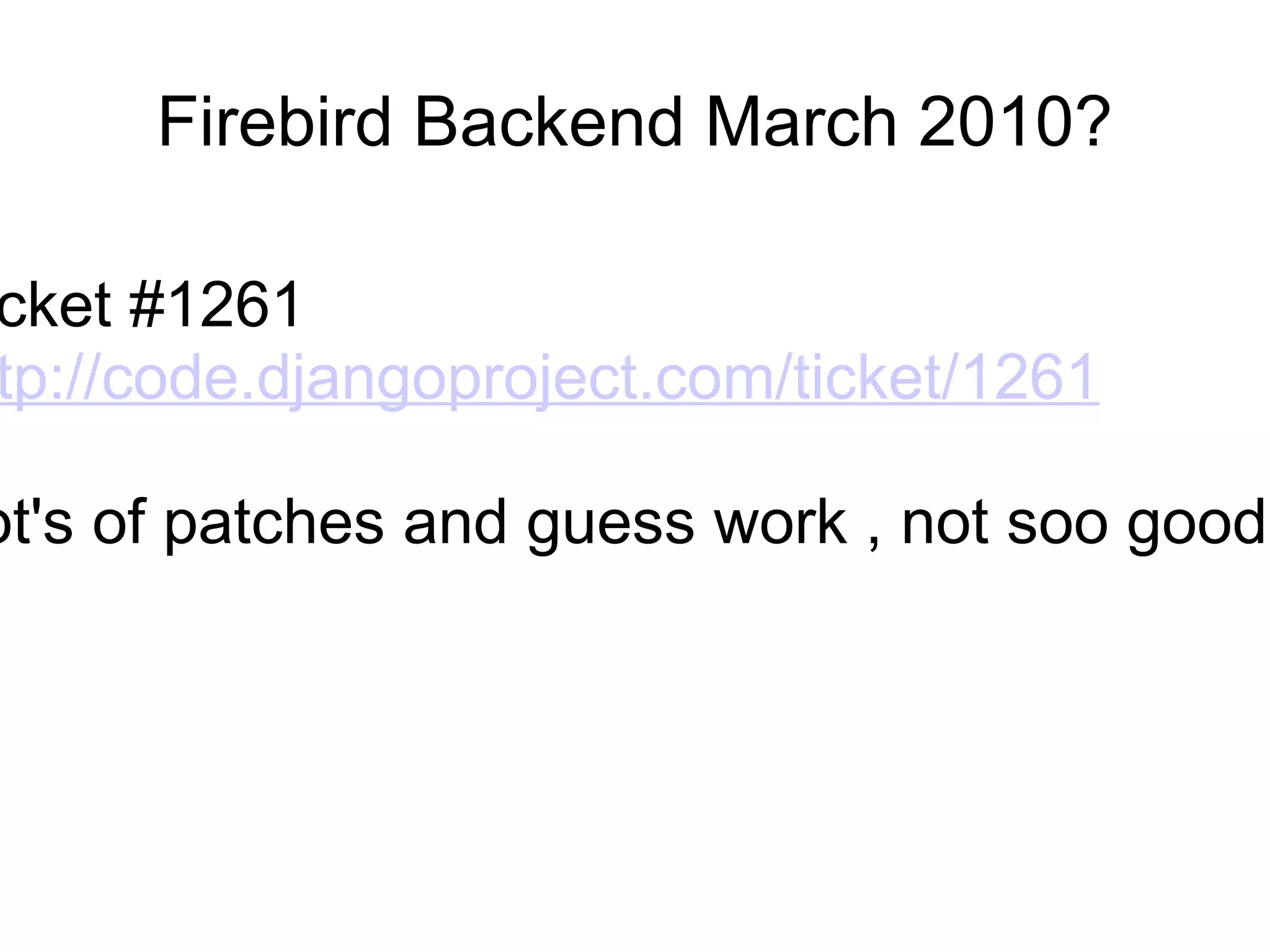 Django firebird project | PPT