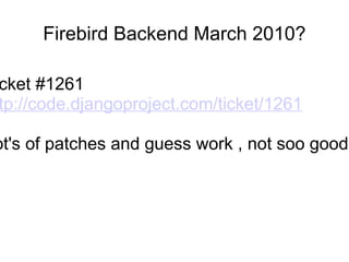 Django firebird project | PPT