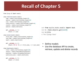 Django: Advanced Models | PPTX