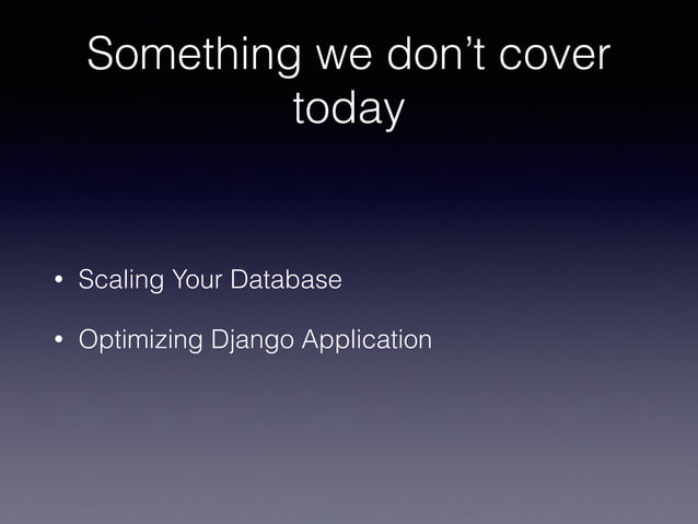 Django in heavy load environment | PPT