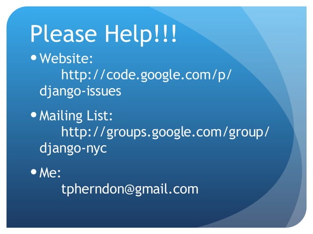 Django Issues Lightning Talk Ppt