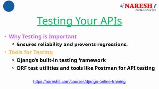 Django with REST API Online Training - NareshIT | PPTX | Web Development | Internet