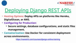 Django with REST API Online Training - NareshIT | PPTX | Web Development | Internet