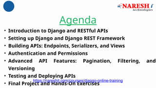 Django with REST API Online Training - NareshIT | PPTX | Web Development | Internet