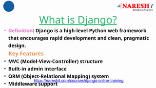 Django with REST API Online Training - NareshIT | PPTX | Web Development | Internet