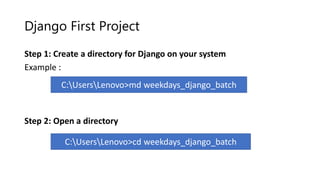 How to create a django project procedure | PPT