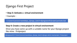 How to create a django project procedure | PPT