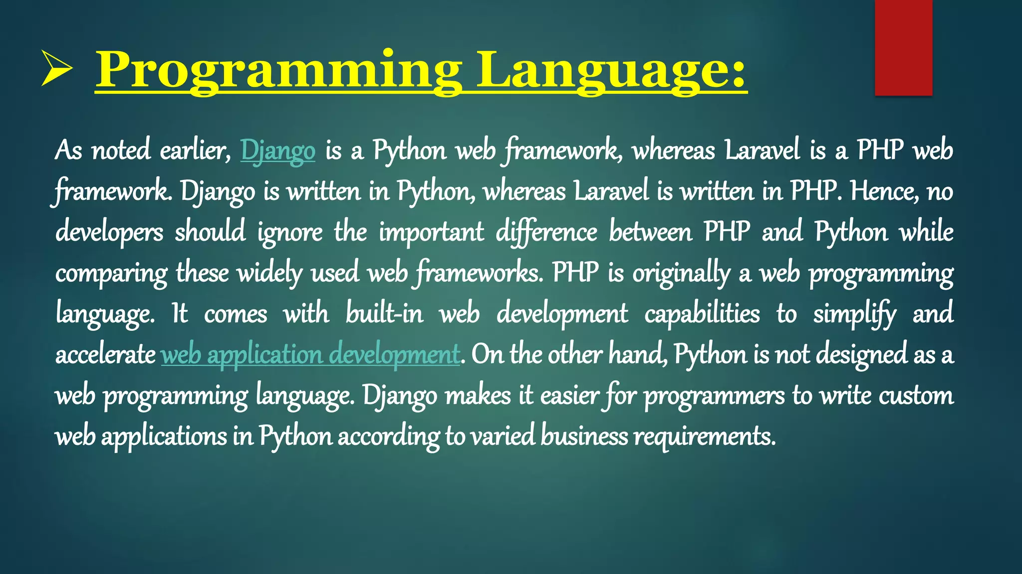 Django Vs Laravel Ppt