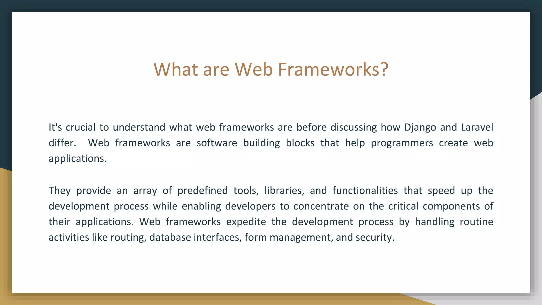 Django VS Laravel | PPTX | Web Development | Internet