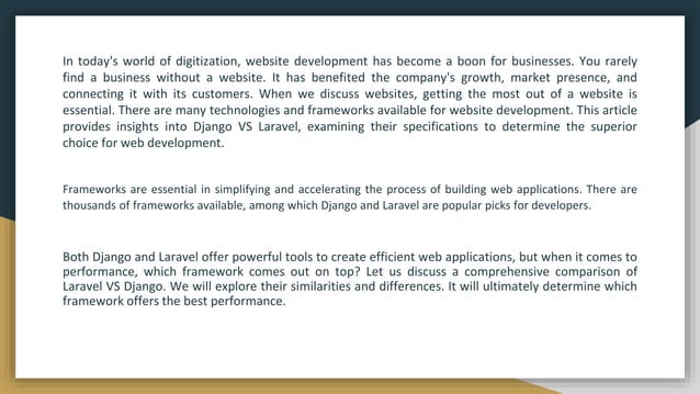 Django VS Laravel | PPTX | Web Development | Internet