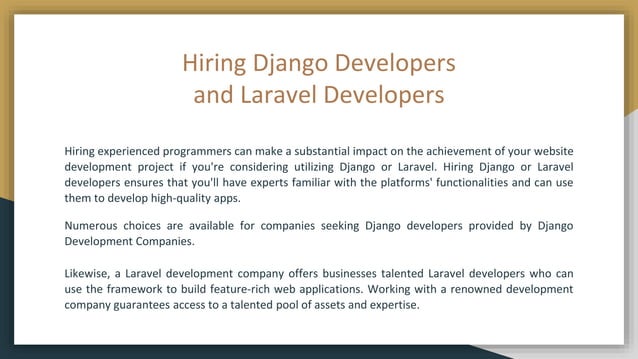 Django VS Laravel | PPTX | Web Development | Internet