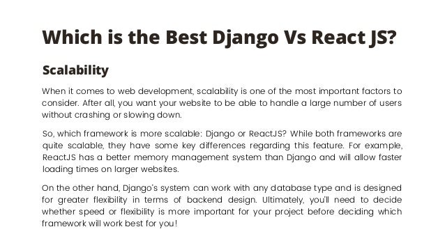 Django Vs React JS: What is the difference and which is the best? | PPT