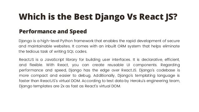 Django Vs React Js What Is The Difference And Which Is The Best Ppt