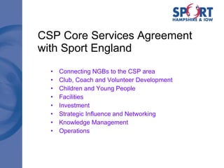 CSP & Coaching System Support Netwrok | PPT | Sports