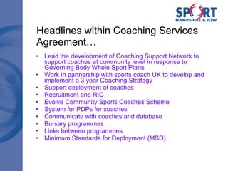 CSP & Coaching System Support Netwrok | PPT | Sports