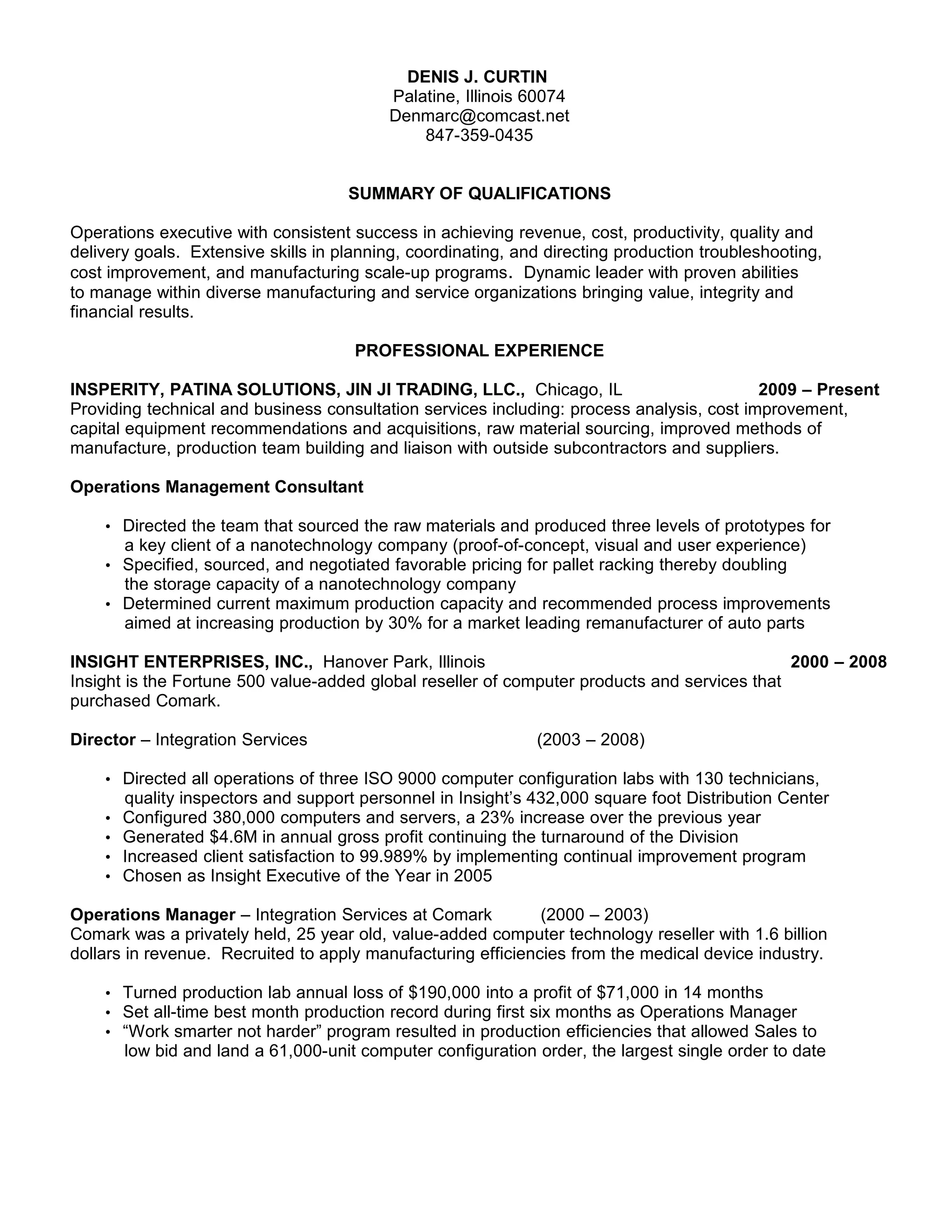 DENIS J. CURTIN Resume | DOC