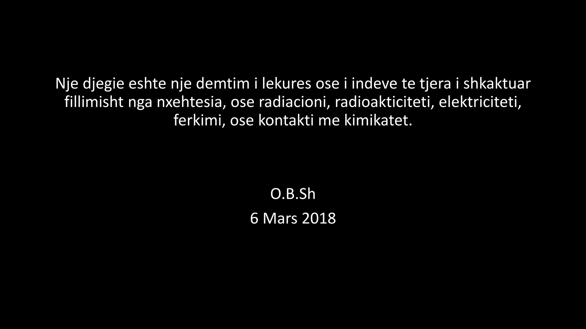 Djegiet. Ndihma e pare | PPTX