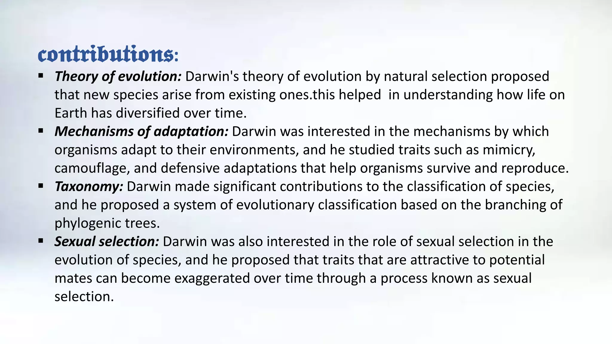 Charles Drwin and his Theory Of Evolution | PPT