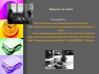 Dejeuner du matin | PPT