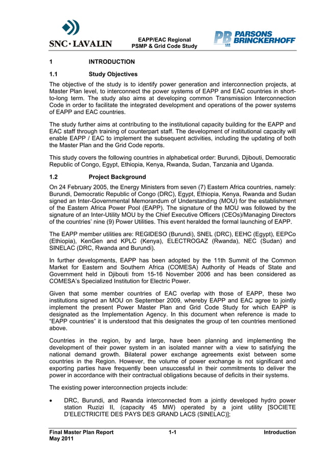 EASTERN AFRICA POWER POOL (EAPP) AND EAST AFRICAN COMMUNITY (EAC) | PDF