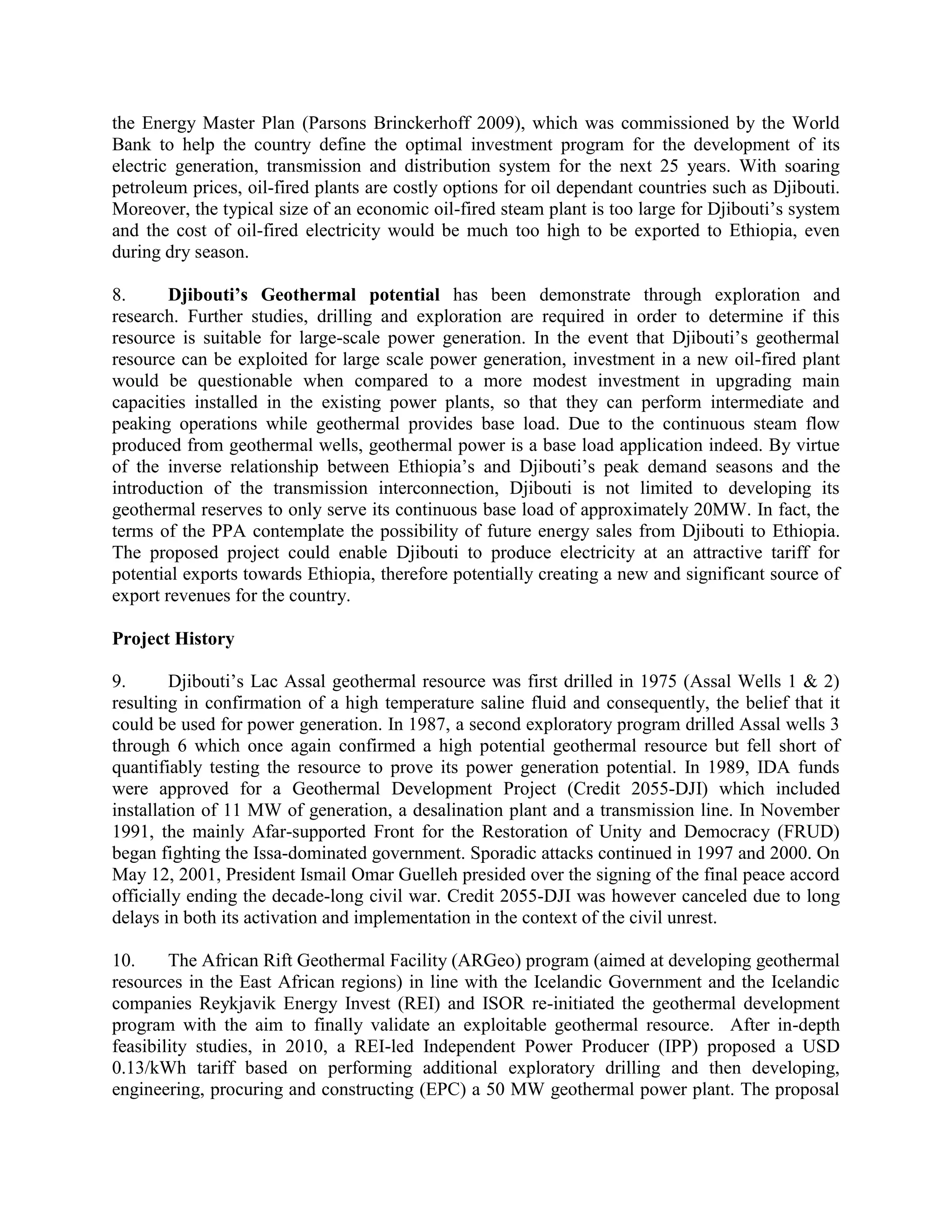 Djibouti geothermal proposal 2012 drilling | DOCX | Power and Energy ...