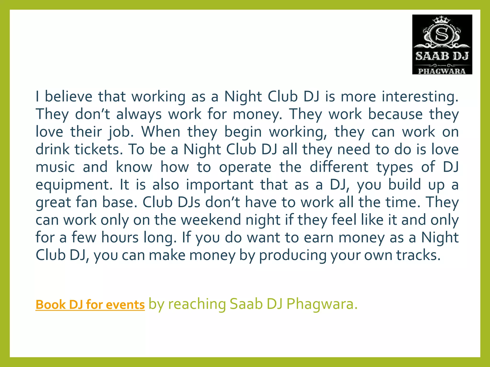 What are the Various Job Roles of DJs? | PPTX