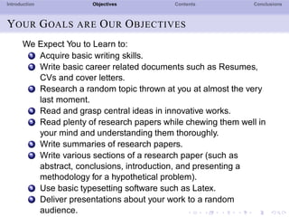 Research Methods: Objectives and Contents | PPT