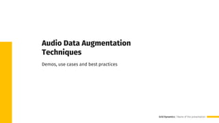 [DSC Europe 22] What is Audio Data Augmentation? Techniques, Best ...