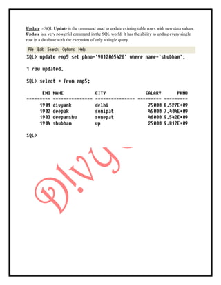 SQL Commands | PDF | Free Download