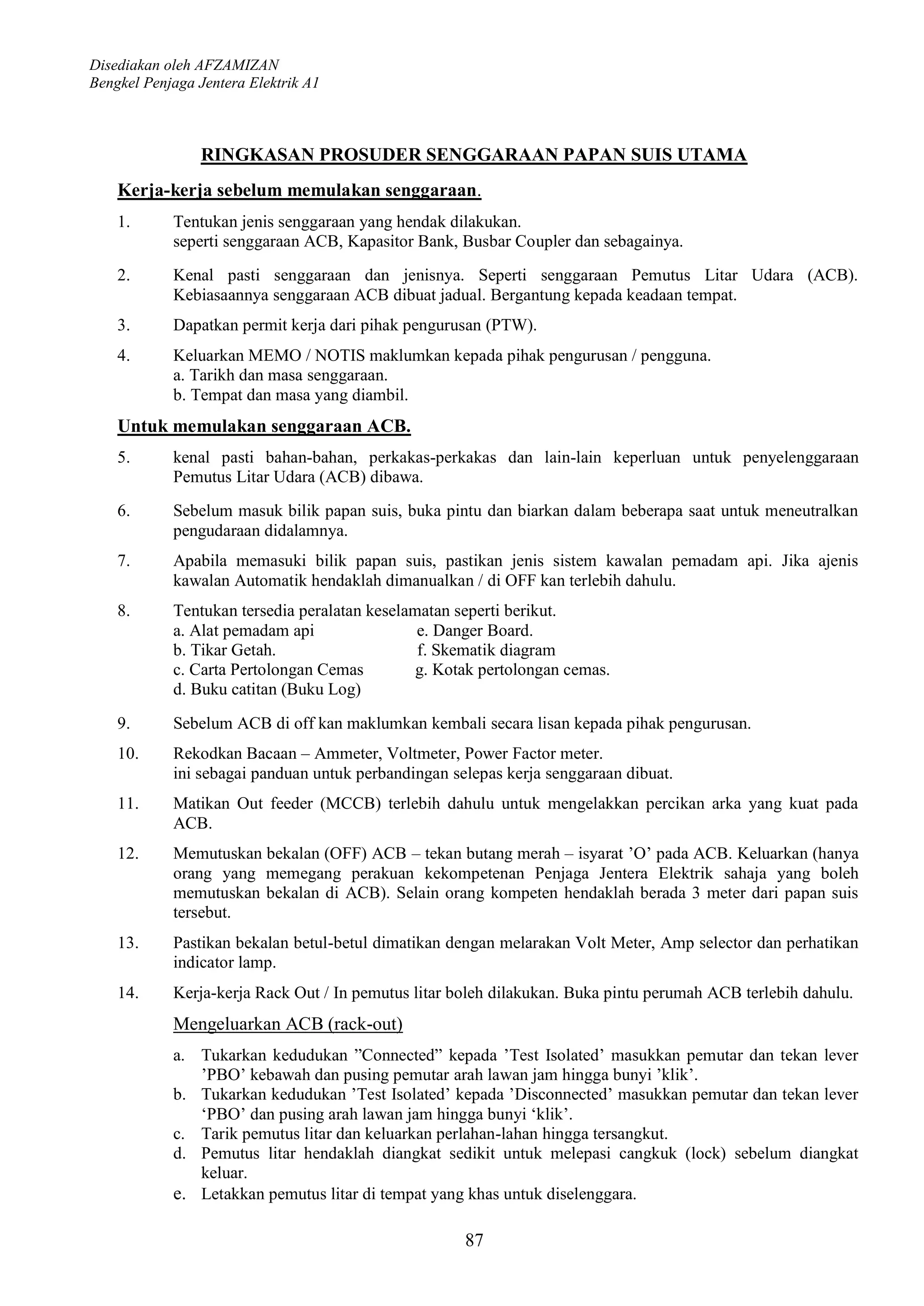 Buku papan suis utama | PDF