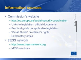 2011 - Recent developments in the field of the coordination of social ...