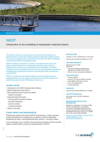 WEST - Introduction to the modelling of wastewater treatment plants ...