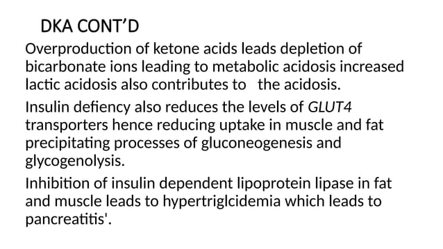Diabetic Ketoacidosis (DKA) Power Point.pptx | Endocrine and Metabolic ...