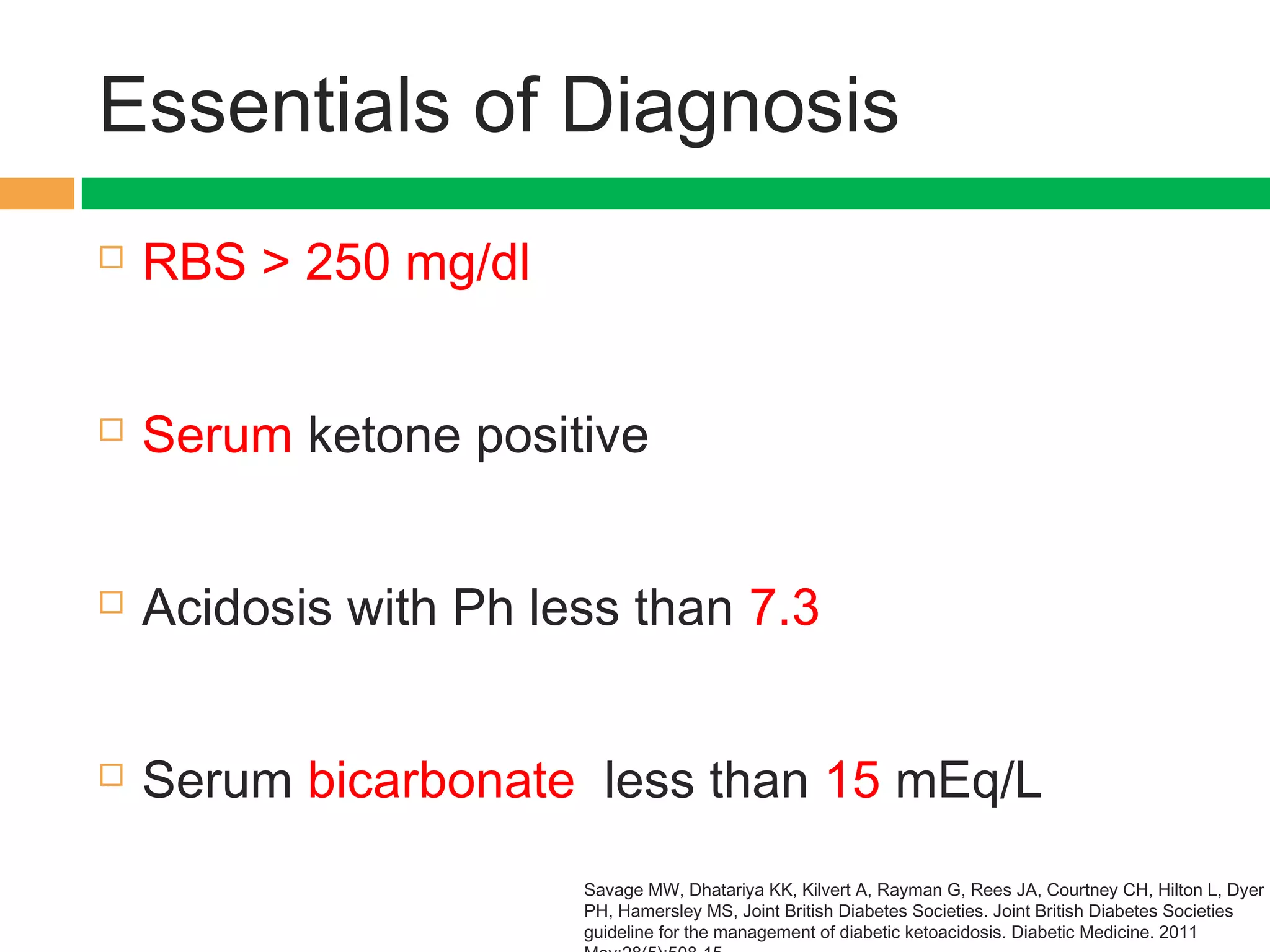 DIABETIC KETOACIDOSIS GUIDELINES | PPT