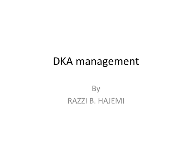 Dka Management | PPT
