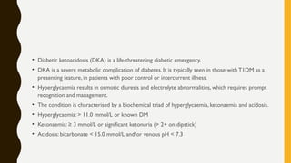 DKA presentation management of diabetic emergencies | PPTX