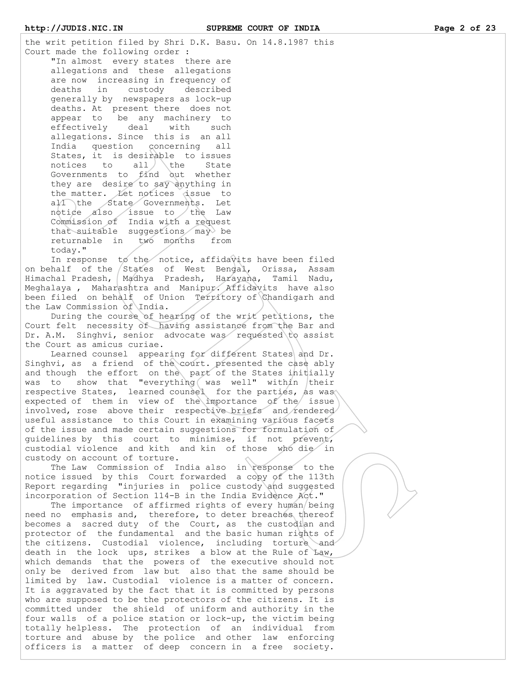 Dk basu main judgment 18121996 | PDF