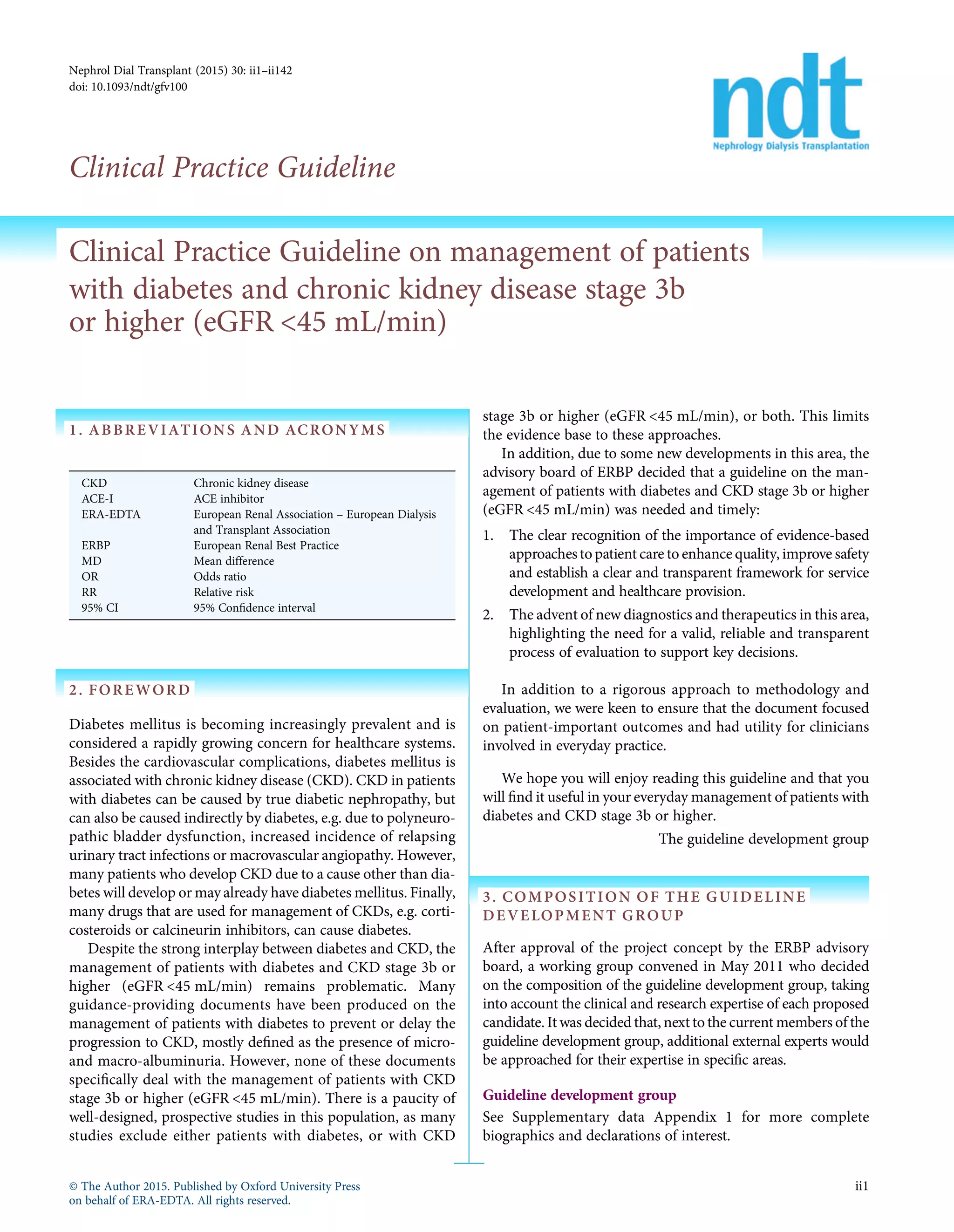Clinical Practice Guideline on management of patients with diabetes and ...
