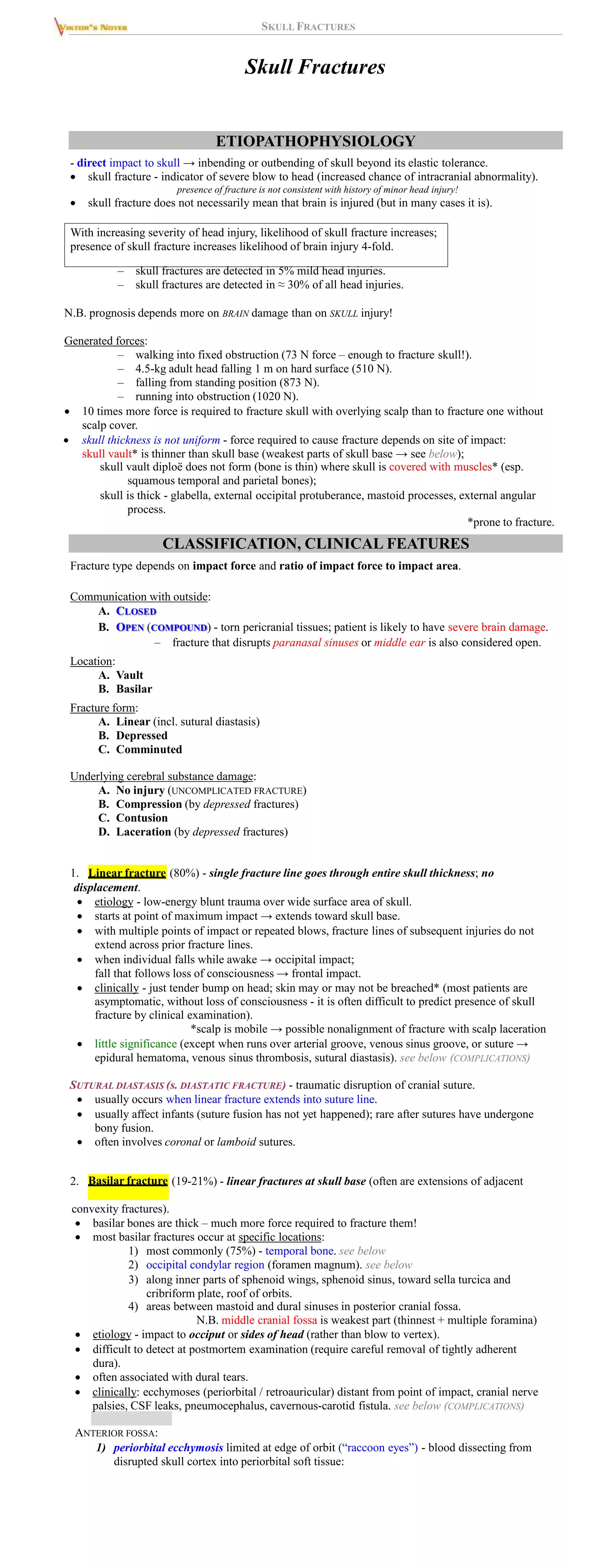 SKULL FRACTURES | PPTX