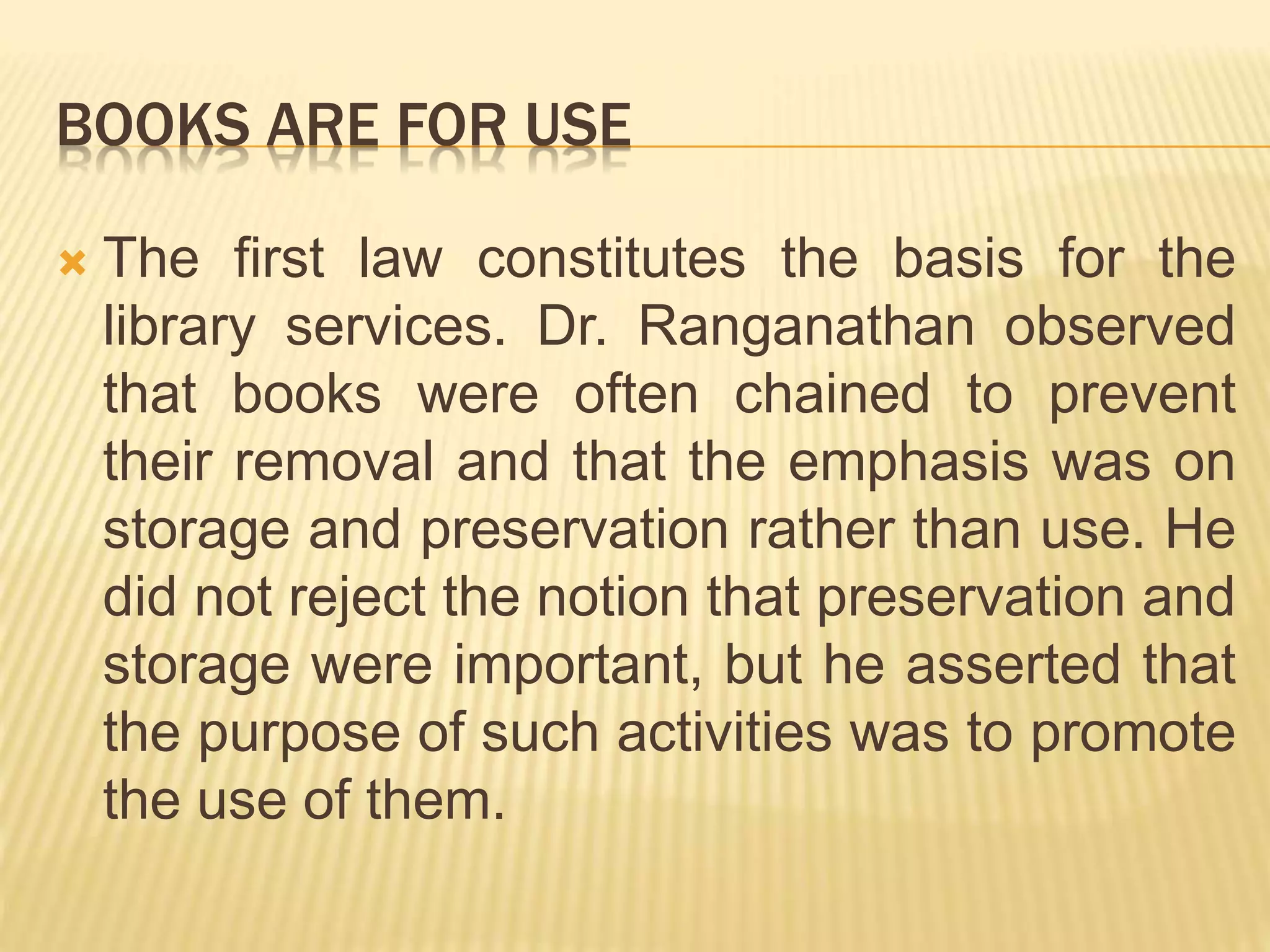 Five Laws of Library Science | PPTX